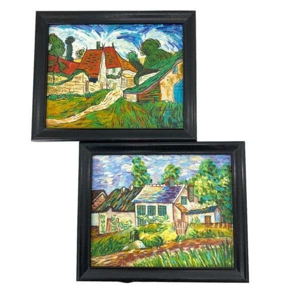 Art | Housesin Auvers Vincent Van Gogh Hand Painted Repro Oil Paintings ...